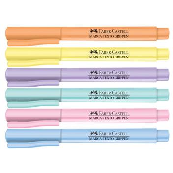 Marca Texto Marcador Grifpen FABER CASTELL Pastel 6 Cores - Faber ...
