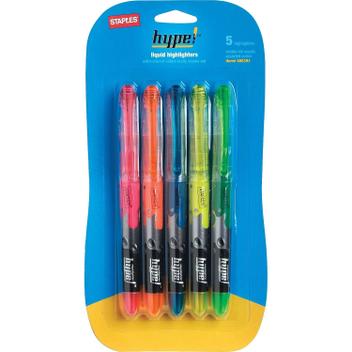 Marcadores líquidos STAPLES Hype! Chisel Tip Sorted 15 caixas - Tintas ...