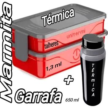 Marmita Kit Completo com Garrafa Térmica 500ml Bebida Conservada ...