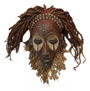 Máscara Africana De Madeira Decorativa - Etnia Chokwe Angola - Anos ...