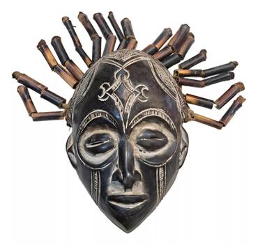 Máscara Africana De Madeira - Etnia Chokwe Angola - Anos Dourados ...