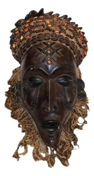 Máscara Africana Em Madeira Decorativa Angola Etnia Chokwe - Anos ...