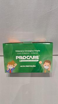 Máscara cirúrgica tripla com elástico- Infantil - Procare - Máscara ...