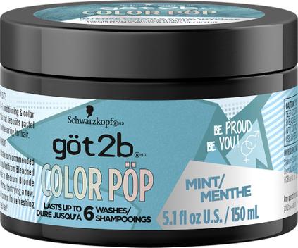 Máscara de cor de cabelo Got2B Color Pop SemiPermanent Mint 150mL ...
