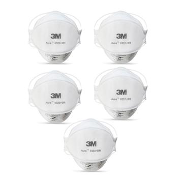 Máscara Descartável 3M Aura 9320+BR PFF 2 Branca 1 Unidade Kit com ...