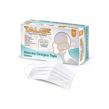 Máscara Descartável em Tnt Tripla Camada Talge Com 50 Und. - Máscara ...