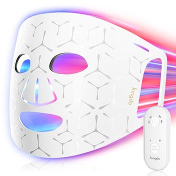 Máscara facial LED Light Therapy KINGDO Red Light 4 modos ...