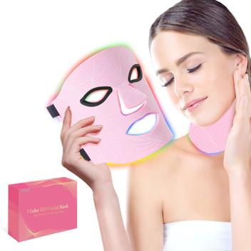 Máscara Facial LED THSTPA com Terapia de Luz de 7 Cores para o Rosto e ...
