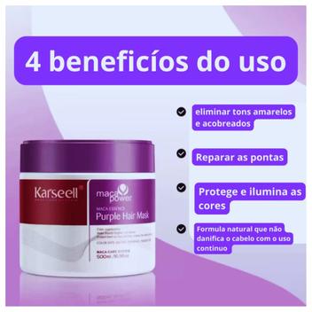 Mascara Karseell Matizadora Maca collagen Roxa 500ml para cabelos ...