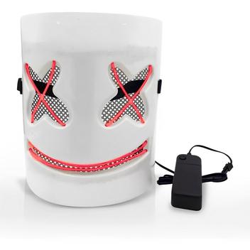 Máscara Marshmallow Led Neon Fantasia Halloween Cosplay Dj Festa Terror ...