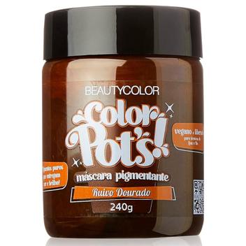 Máscara Pigmentante Color Pot's Beauty Color Vegano Ruivo Dourado 240g ...