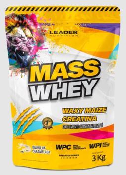 Mass Whey Predator 3kg Hipercalórico - Leader Nutrition - Whey Protein ...