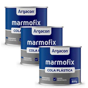 Massa Cola Plástica Preta Argacon 800Gr Porcelanato Kit 3 - Massa ...