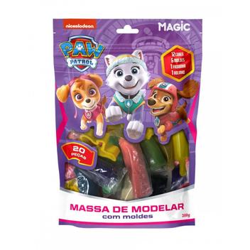 Massa de modelar 12 cores 6 moldes 2 itens - patrulha canina - Magic ...