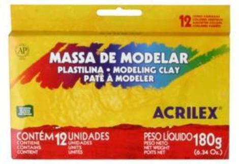 Massa Para Modelar 12 Cores Base Cera 7012 Acrilex - 1 - Massinha ...
