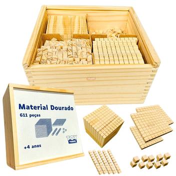 Material Dourado 611 Peças Brinquedo Pedagógico para Ensino de ...