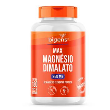 Max Magnésio Dimalato 350mg Bigens 180 Capsulas - Cloreto de Magnésio / Magnésio Dimalato ...