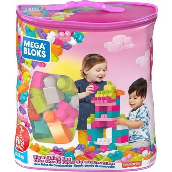 Mega Bloks Blocos de Montar Sacola Rosa com 80 Peças Dch62 - MATTEL ...