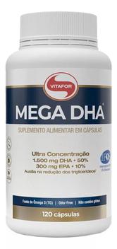 Mega DHA 120 Cápsulas Vitafor 1000Mg super concentrado - Ômega 3 / Óleo de Peixe - Magazine Luiza