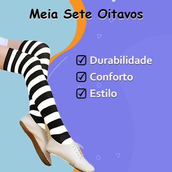 Meia Listrada 7/8 Festa Fantasia Cosplay - Escolha Sua Cor ...