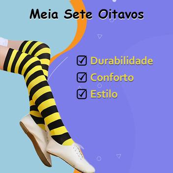 Meia Listrada 7/8 Festa Fantasia Cosplay - Escolha Sua Cor ...