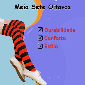 Meia Listrada 7/8 Festa Fantasia Cosplay - Escolha Sua Cor ...