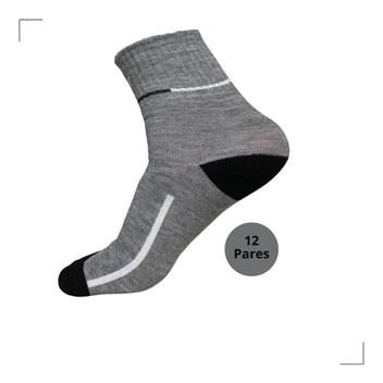 Meias Kit 12 Pares Masculinas Cano Alto Longo Algodão Adulto Atacado 115 - Pereira Shop - Meia ...