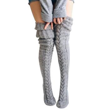 Meias Longas de Trico para Mulheres - Estilo Tubo Alongado - Meia ...