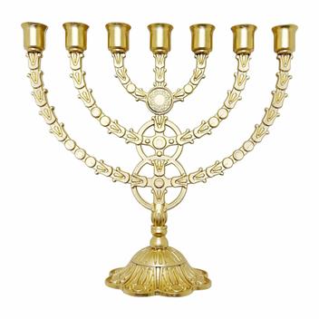 Menorah Candelabro Judaico - 27 Centímetros / Dourado - O Cantinho da ...