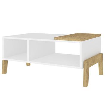 Mesa De Centro Com Pes Madeira 1602 Branco Wood Fell - Fellicci Moveis ...