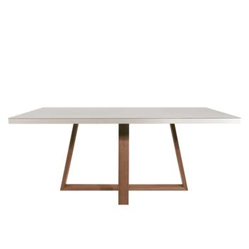 Mesa de Jantar Mara 6 Lugares Retangular 180 cm Natural c/ Vidro Off ...