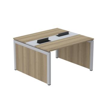 Mesa de Plataforma Dupla para 2 Pessoas Corporativa 160x120/2p Noce Naturalle/Cinza - Pandin ...