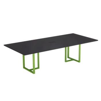Mesa de Reunião Retangular com Power Box Tubular P25 Pandin 2,6 M Preto ...