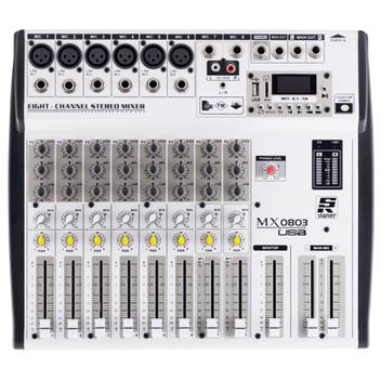 Mesa De Som Staner MX 0803 USB 8 Canais BT P10 RCA AUX Phantom Power ...