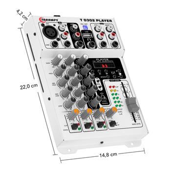 Mesa de Som Taramps T0302 Player Bluetooth USB e FM uso Automotivo ...