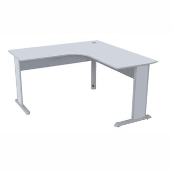 Mesa em L Escritório Estação 160x160 Pés Aço Nivelador Cinza - Marzo ...