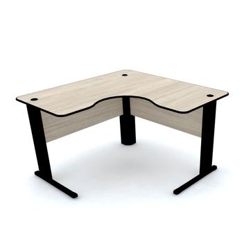 Mesa em l p/ escritório 120x120 pandin maxxi - nogueira/preto - Mesa de ...