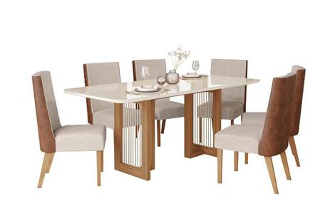 Mesa Jantar Yara 200 6 Cadeiras Anne - Henn - Mesa de Jantar com 6 ...
