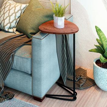 Mesa Lateral Triangular Veneza Cinamomo e Preta - Paonanda - Mesa de ...