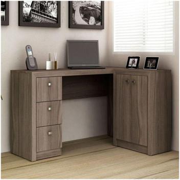 Mesa para Home Office com Gavetas e 02 Portas - carvalho - TECNO MOBILI ...