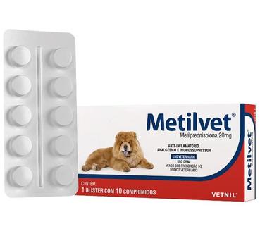 Metilvet 20mg 10 Comprimidos - Vetnil - Anti Inflamátório Pet ...