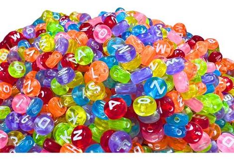 Miçanga Letras Alfabeto Cristal Redonda 250g Atacado - omega kids ...