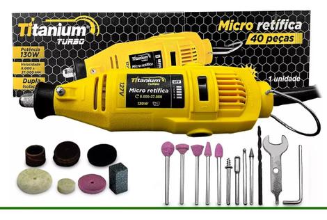 Micro Retífica Profissional 1/8 40 Peças 130w 110v Titanium - Outros ...