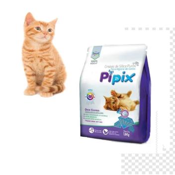 Micro Sílica Areia Higiênica Fina Para Gatos 1,6Kg Pipix - Atacapet ...