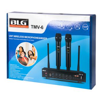 Microfone BLG TMV-6 - Sem Fio - USB - 2 Microfones - Uhf - Karaoke ...