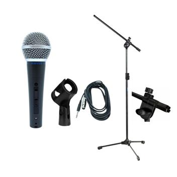 Microfone Com Fio Devox Dx58S + Pedestal Ask - Microfone Karaokê ...