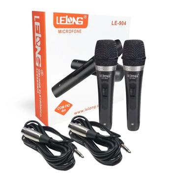 Microfone Com Fio Duplo Profissional Cardioide LE-904 - Lelong - Microfone Dinâmico - Magazine Luiza