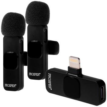 Microfone de Lapela Wireless Tipo-C Prosper - Microfone Dinâmico ...