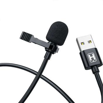 Microfone Externo de Lapela HD com Entrada Usb e Cabo de 1,5m - HRebos ...