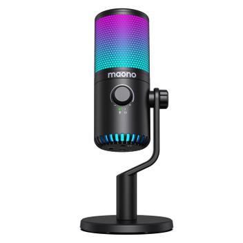Microfone Gamer Maono RGB USB-C 20kHz Programável Condensador - Preto ...